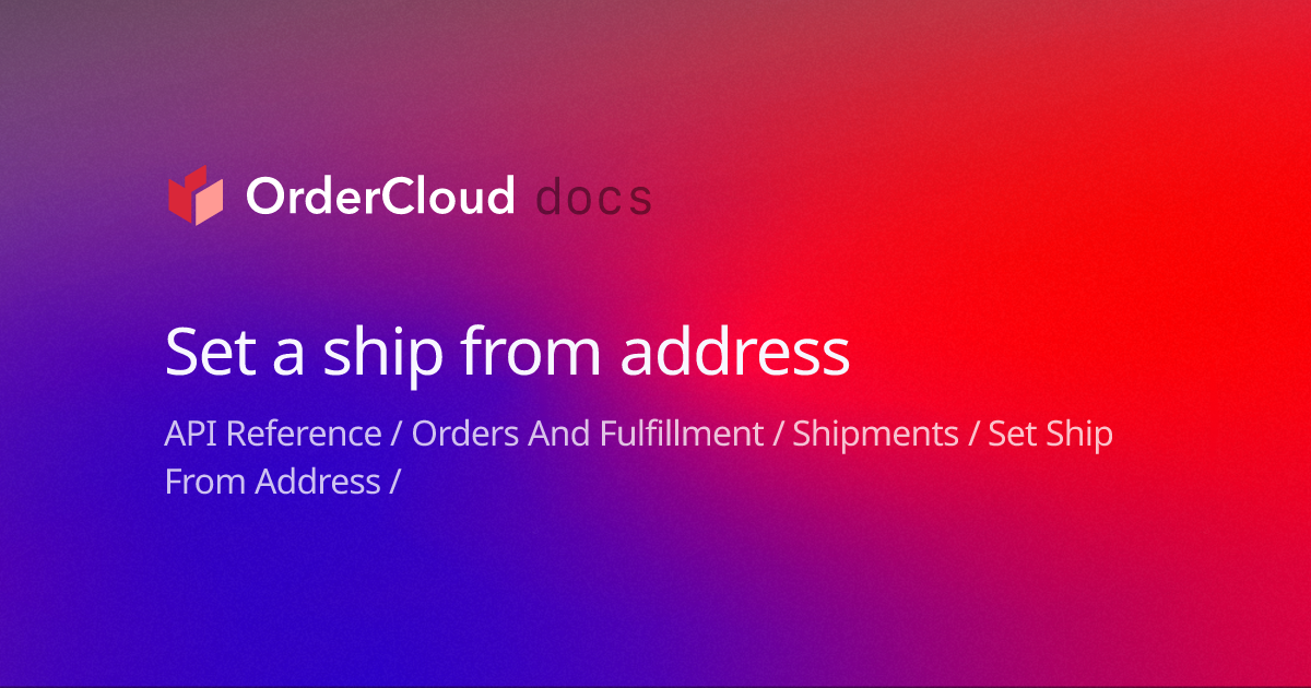 Set a ship from address