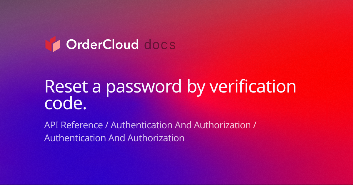 Reset A Password By Verification Code