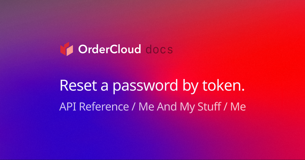 Reset A Password By Token