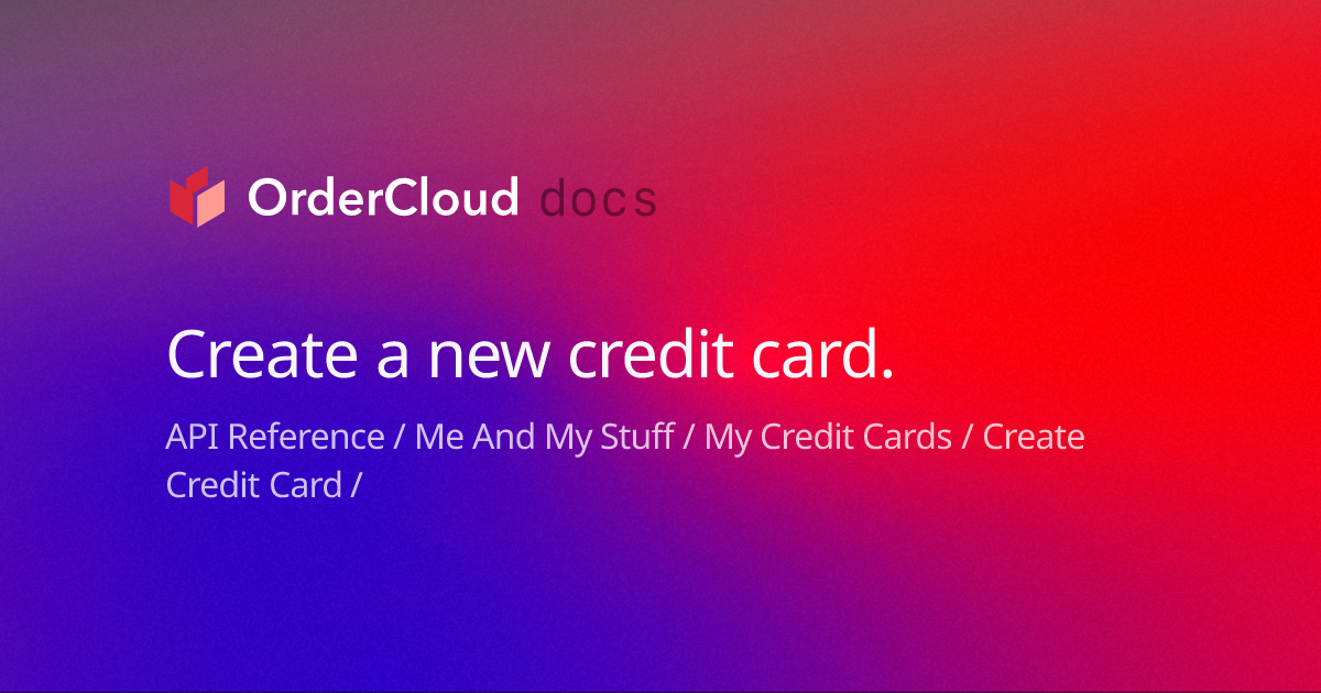 Create a new credit card.